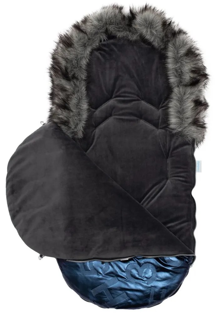 Luxusní fusak s kožíškem New Baby modrý
