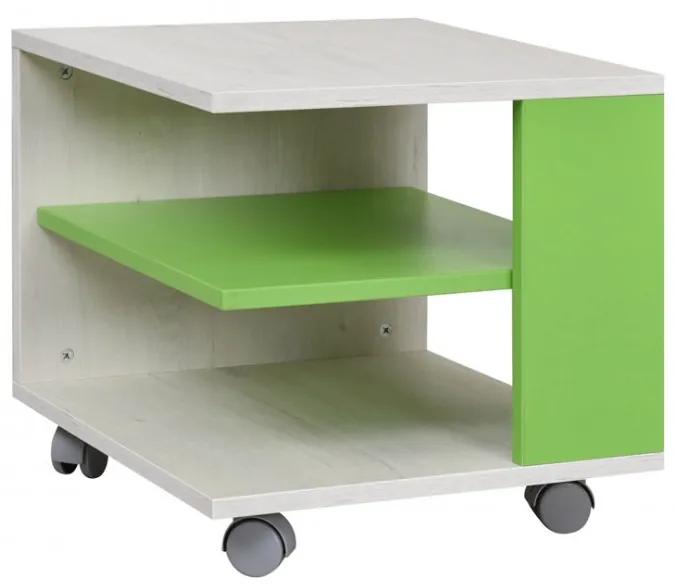 Konferenční stolek Numero - dub bílý/zelená