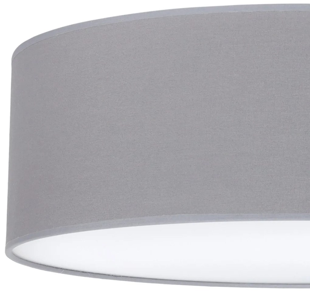 Stropní svítidlo Gaja, 1x šedé textilní stínítko, (bílé plexisklo), (fi 40cm)