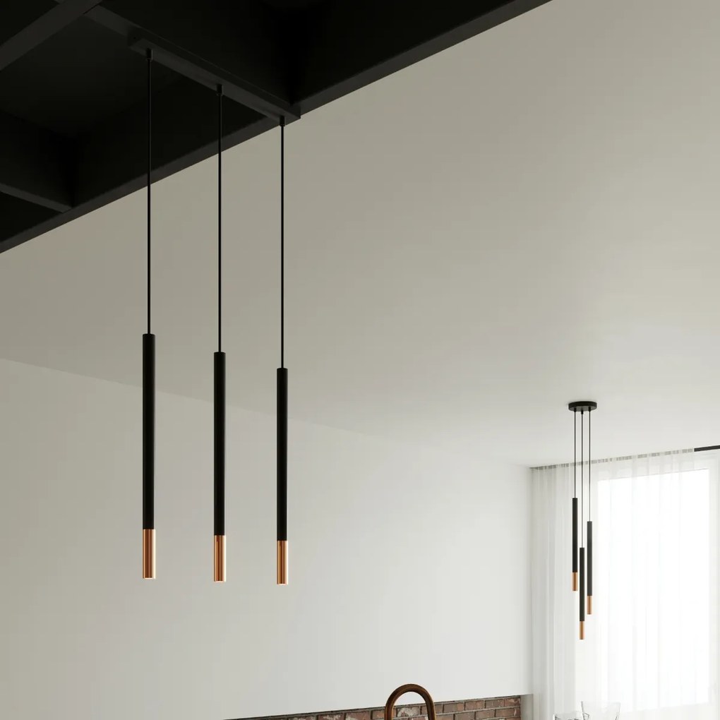 Sollux Lighting Závěsné svítidlo MOZAICA 3L černé/měděné
