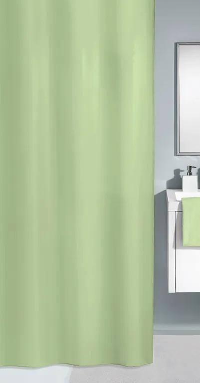 KITO sprchový závěs 180x200cm, polyester zelený (4937617305)