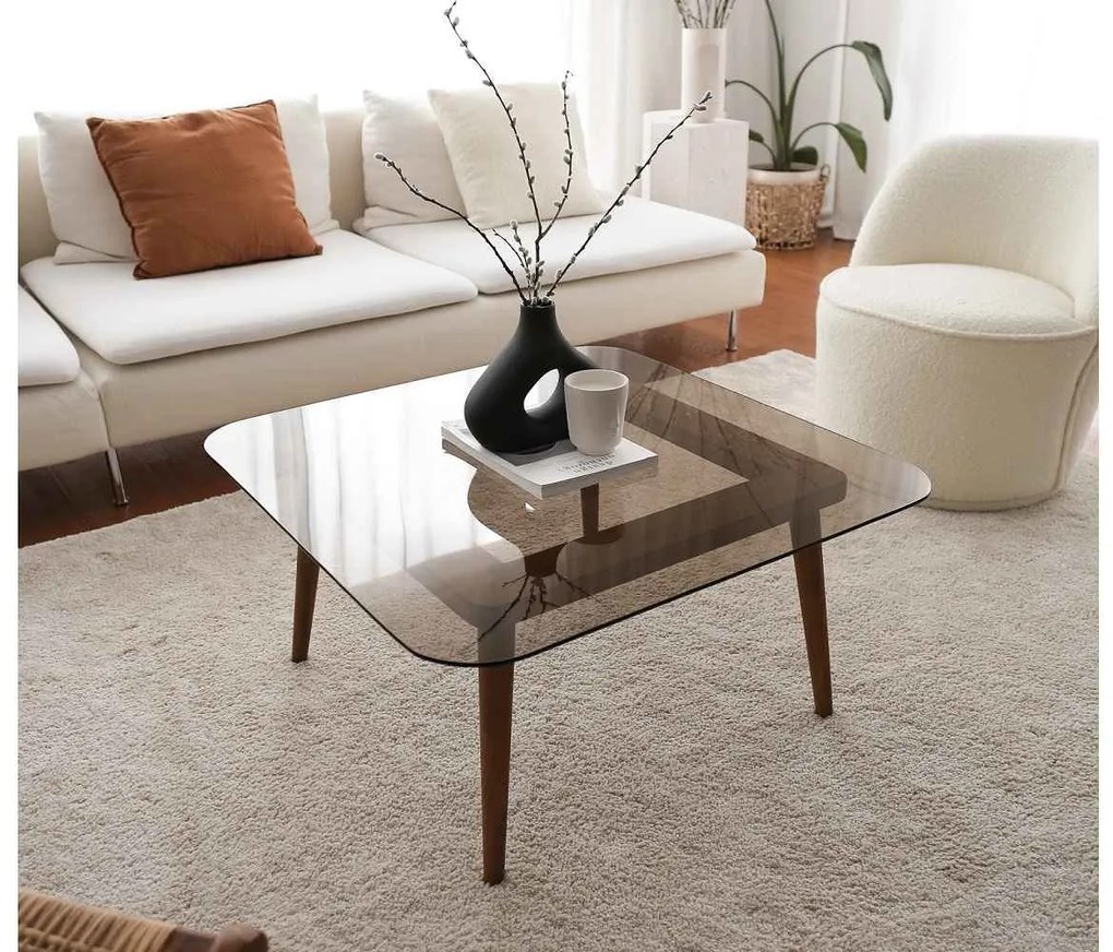 Designový konferenční stolek Olalla 80 cm bronzový
