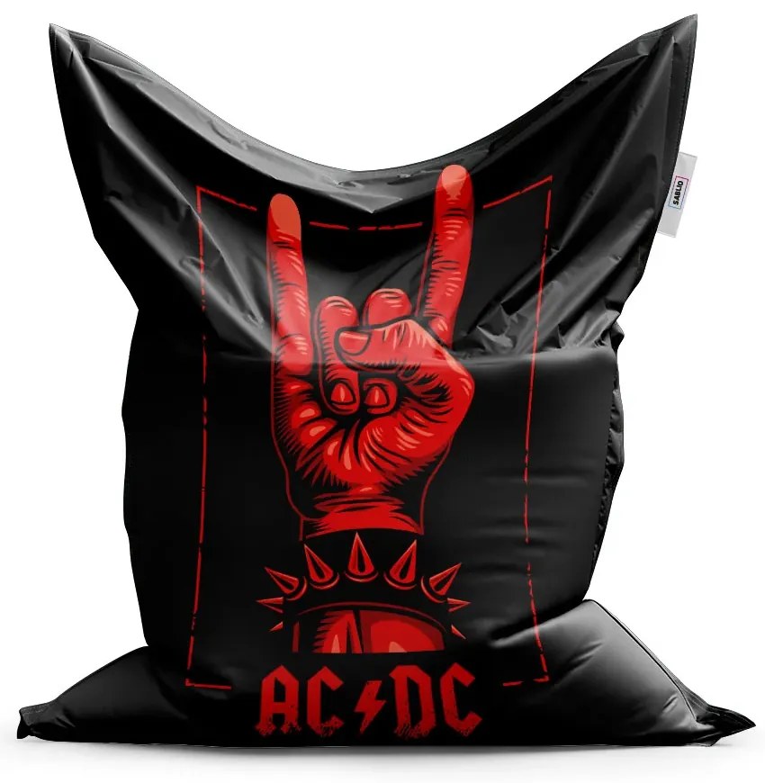 Sablio Sedací vak ACDC Červená ruka - 200x140 cm