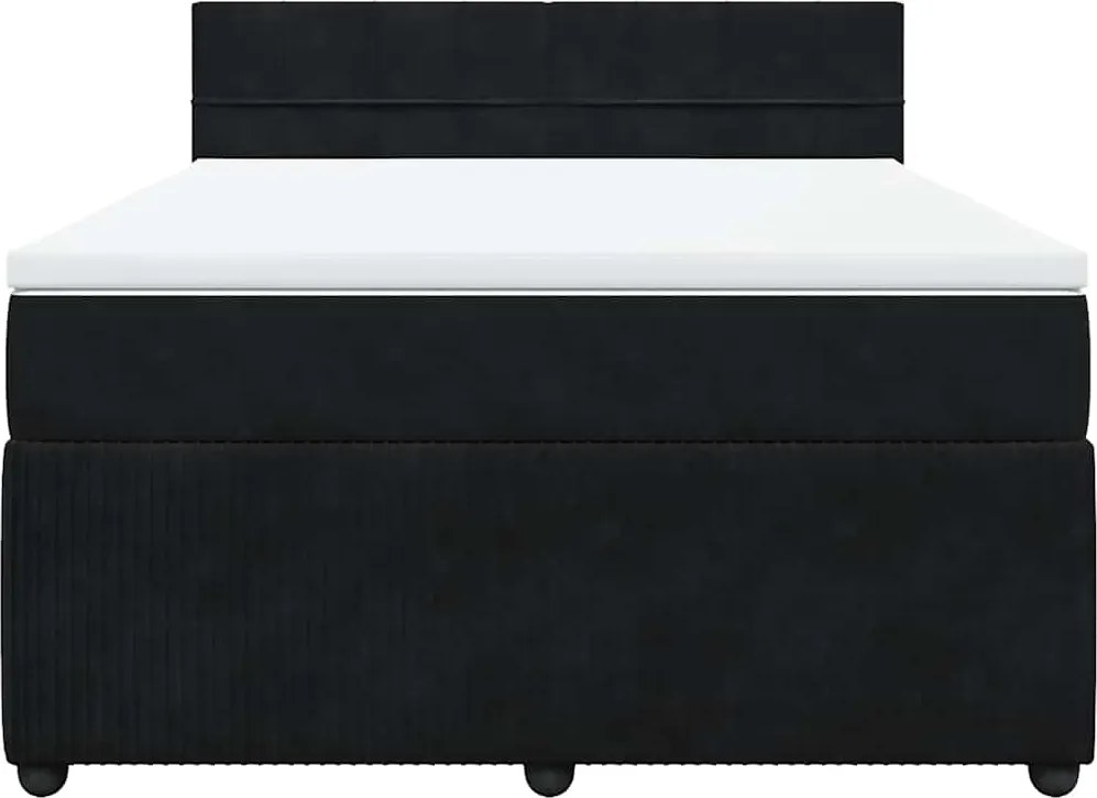 Box spring postel s matrací černá 160x200 cm samet 3290084