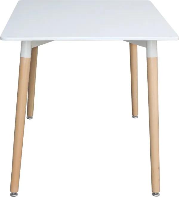 Jídelní stůl UNO — 120x80 cm, buk / kov, bílá
