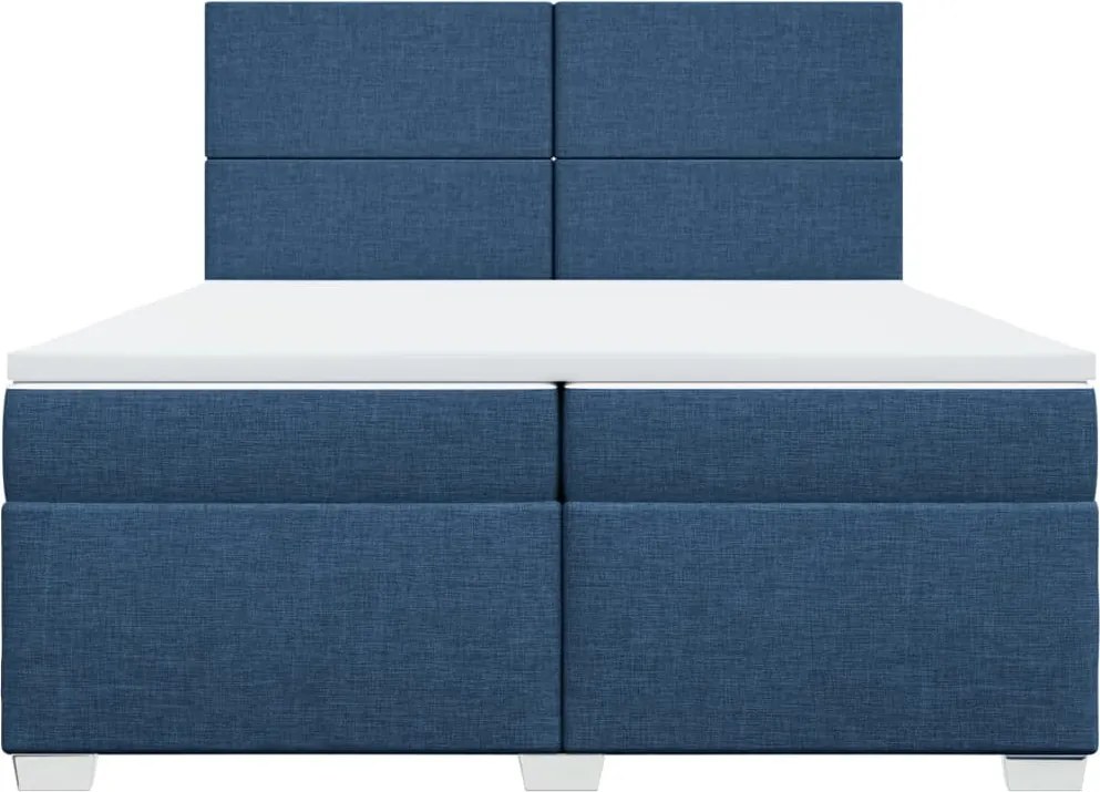 Box spring postel s matrací modrá 200x200 cm textil 3292894