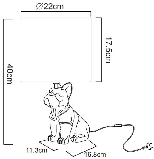 Globo 21741S - Stolní lampa DOGO 1xE27/60W/230V