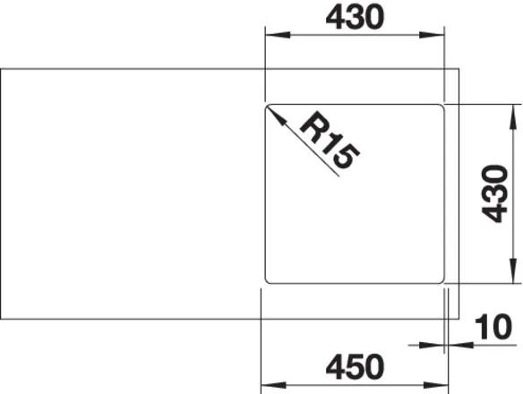 Nerezový dřez Blanco SUPRA 400 IF Nerez kartáčovaný oboustranné provedení bez táhla 523356