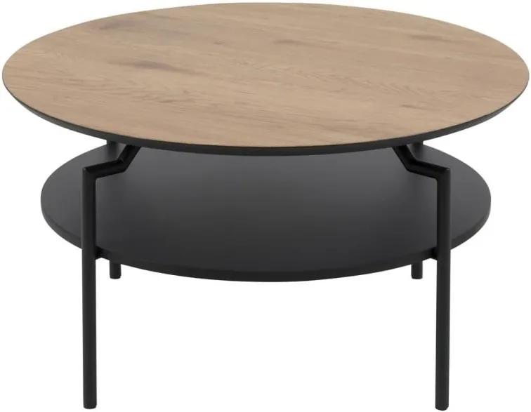 Černo-hnědý konferenční stůl Actona Goldington, ⌀ 80 cm