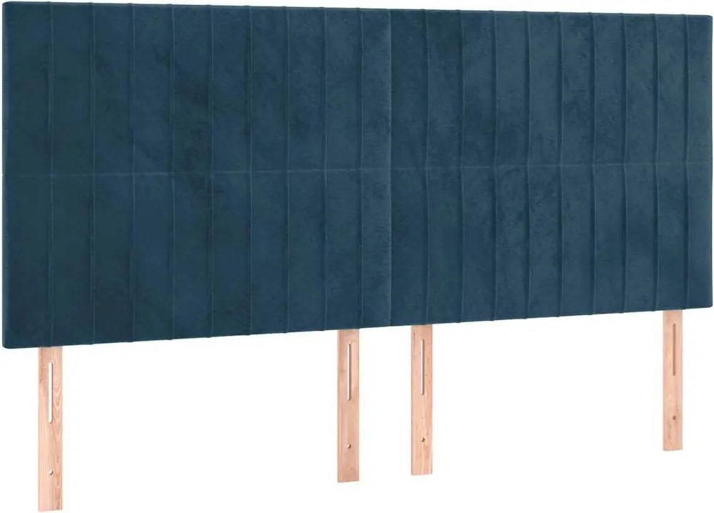 Box spring postel s matrací tmavě modrá 160x200 cm samet 3137975