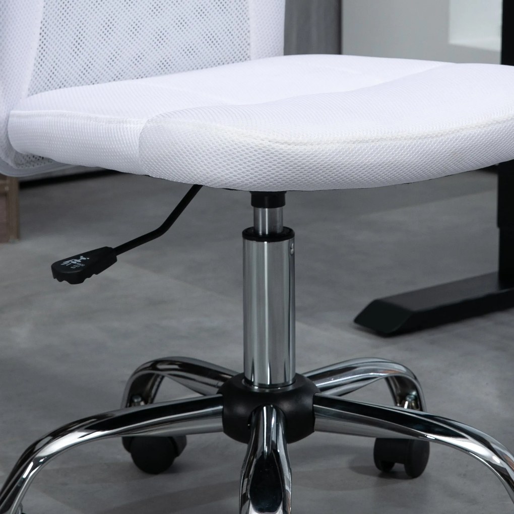 Vinsetto Ergonomická kancelářská židle s nastavitelnou výškou, manažerská židle, 360° otočná, bílá síťovina