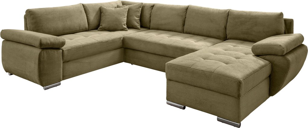 XXXLutz SEDACÍ SOUPRAVA, textil, olivově zelená Livetastic - Sedací soupravy - 002310003043