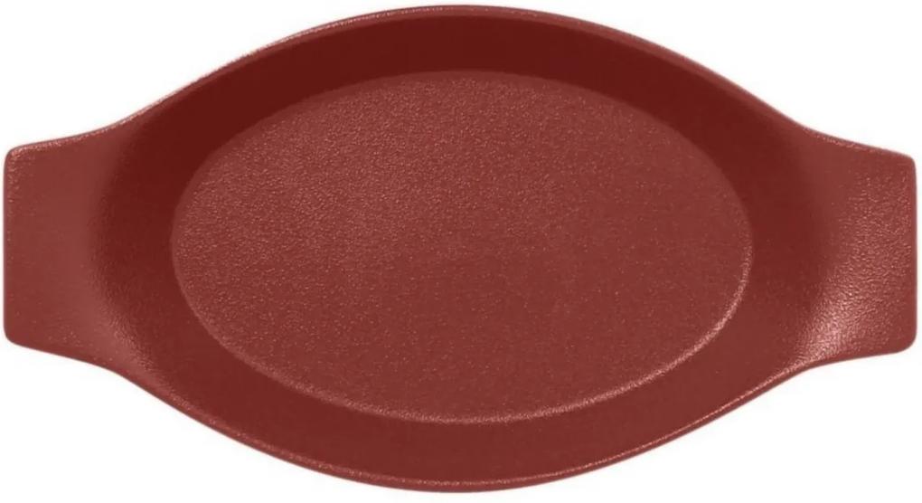 RAK, Mísa porcelánová oválná s rukojetí 30cm, tmavě červená (NFOPOD30DR)