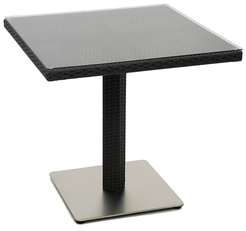 DEOKORK Zahradní ratanový stůl GINA 80x80 cm (černá)