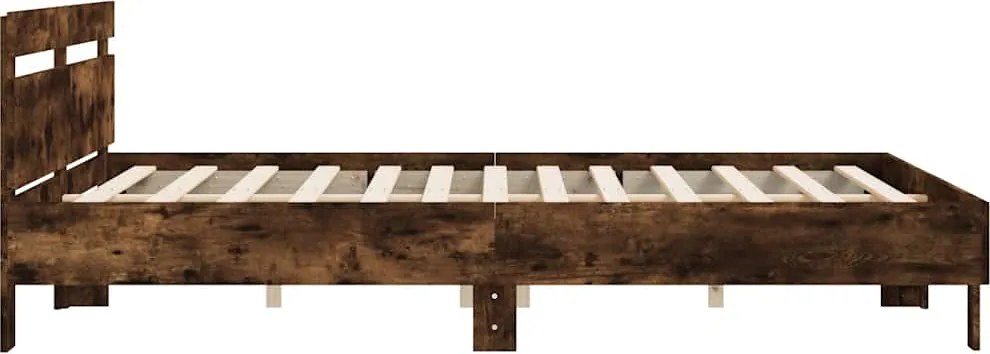 Rám postele s čelem kouřový dub 180 x 200 cm kompozitní dřevo 3207403