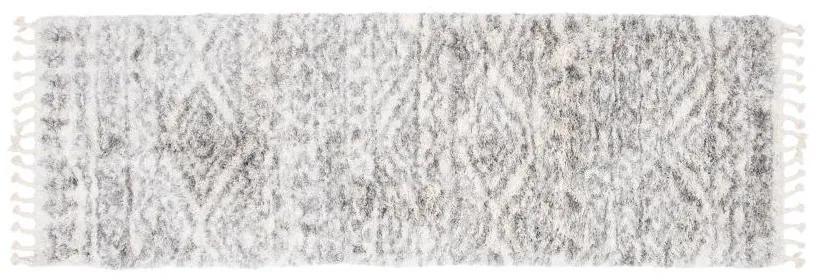 Kusový koberec shaggy Acama krémově šedý atyp 80x200cm