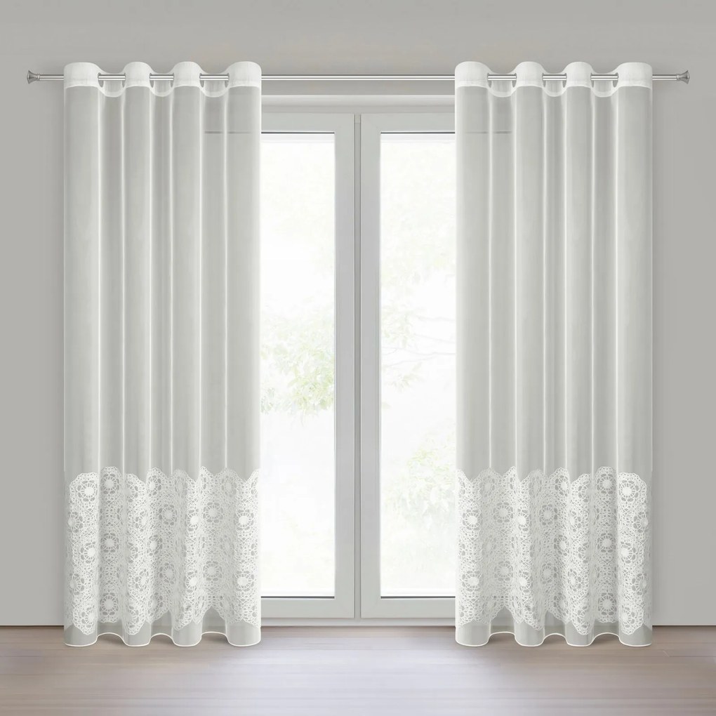 ZÁCLONA NA KROUŽCÍCH LIZA 140X250 CM PRIRODNÁ