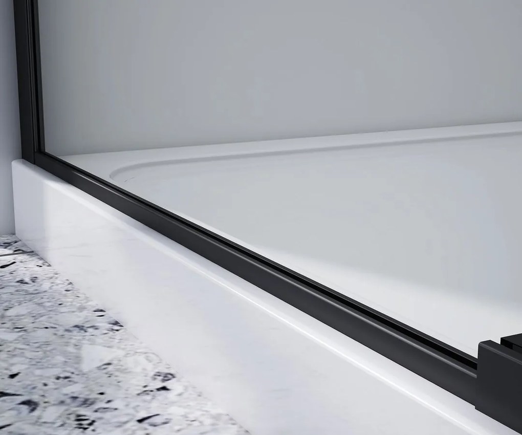 Gelco DRAGON BLACK sprchové dveře do niky 80 x 200 cm posuvné černá čiré sklo GD4280B
