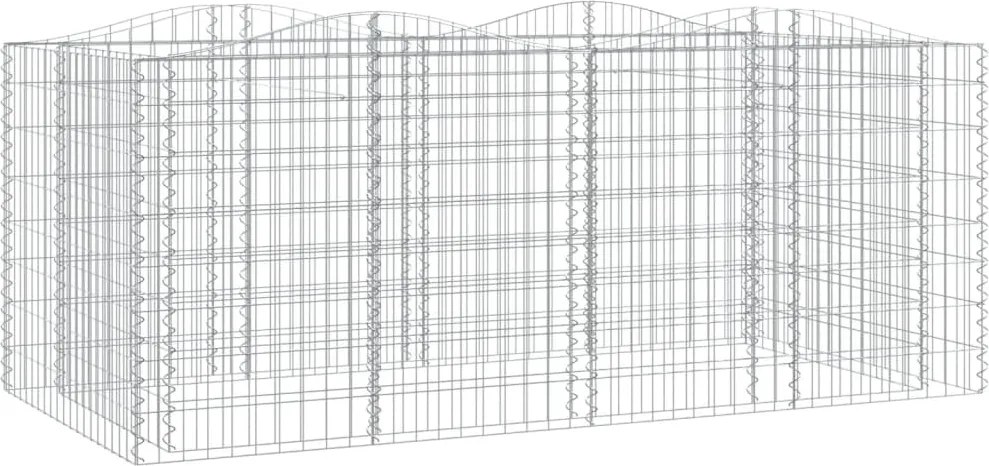 Klenutý gabion vyvýšený záhon 200x100x100 cm pozinkované železo 153554