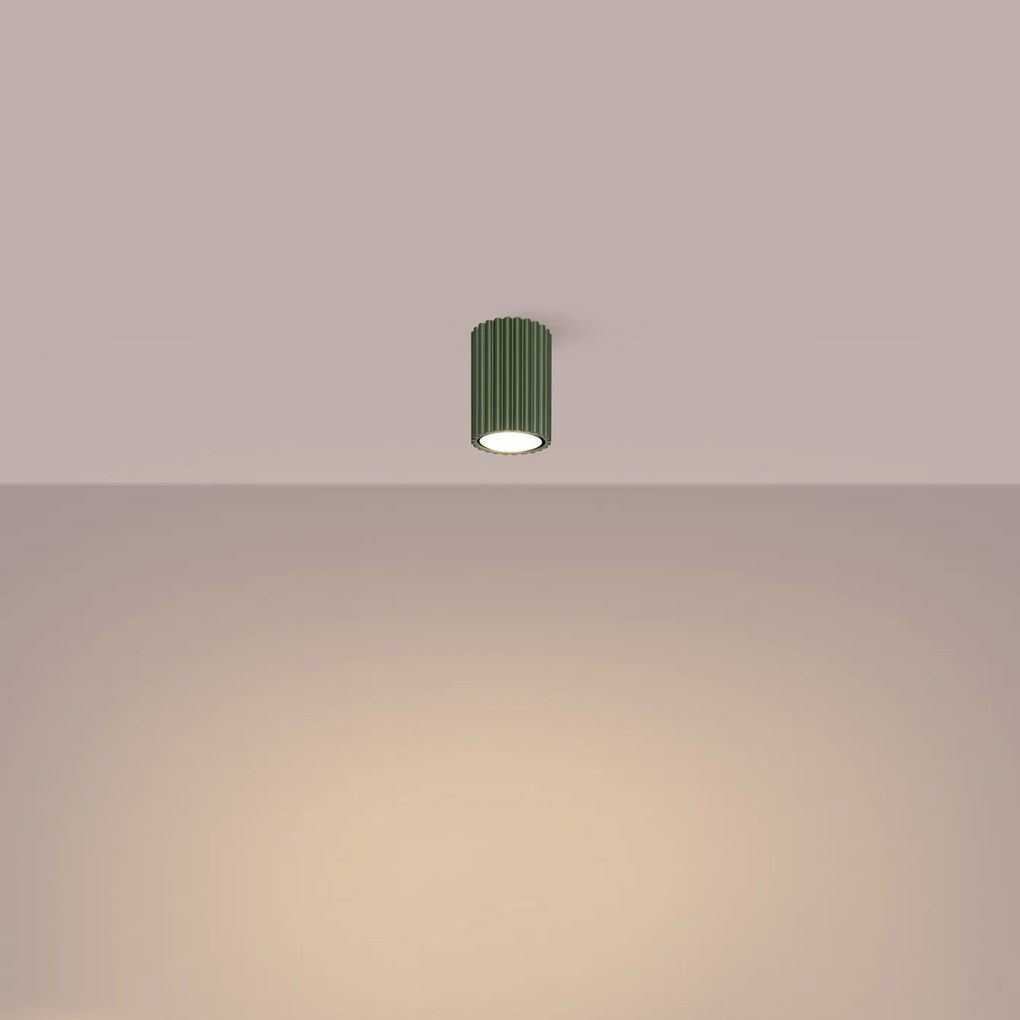 Sollux Lighting Stropní svítidlo KARBON 10 olivově zelené
