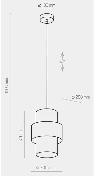 Lustr na lanku CALISTO 1xE27/15W/230V zlatá/černá