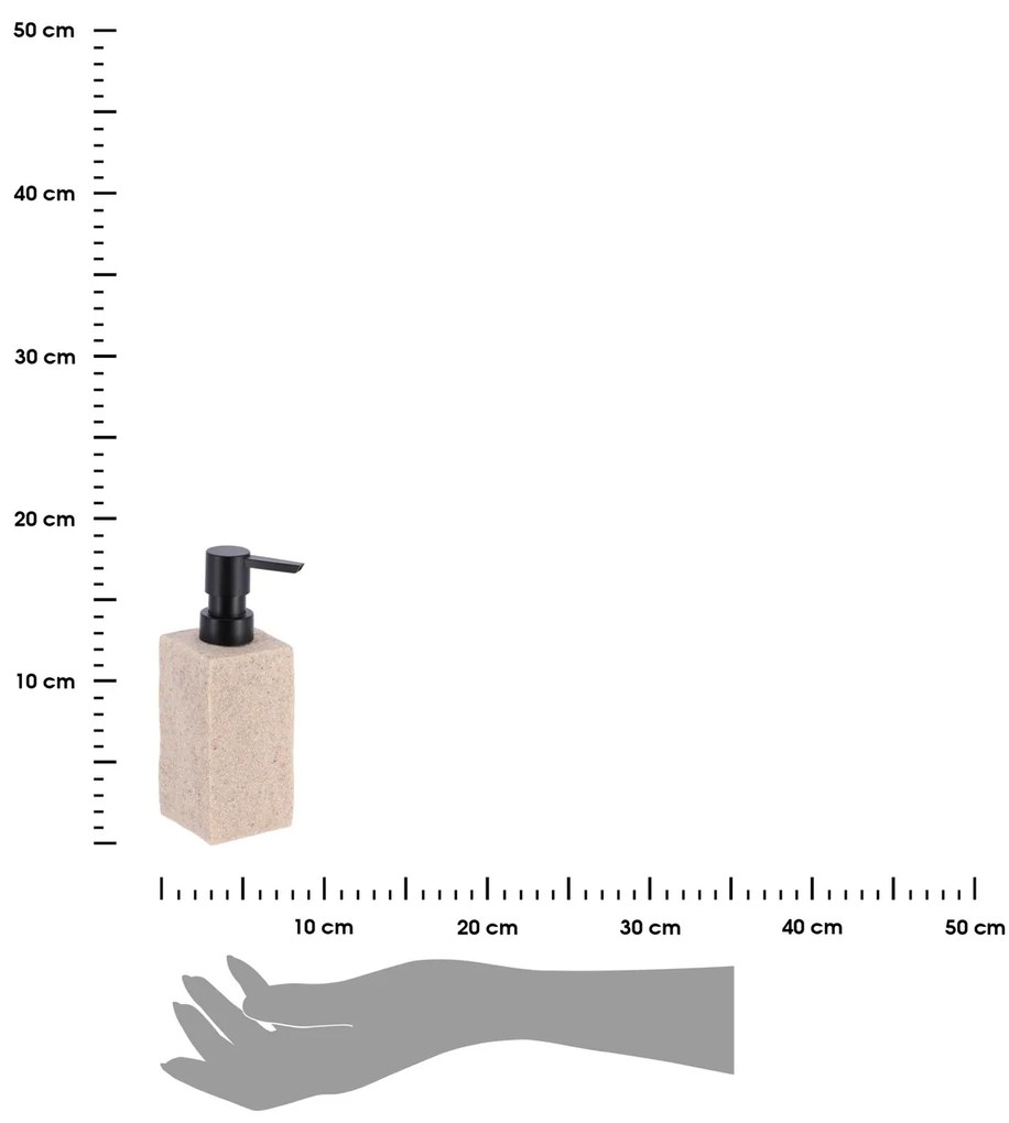 Dávkovač mýdla Estiarte, písková/s černými prvky, 260 ml