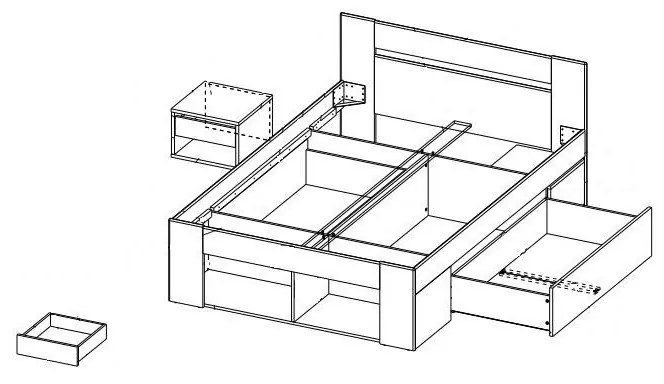 Casarredo Postel 160 MILO s nočními stolky