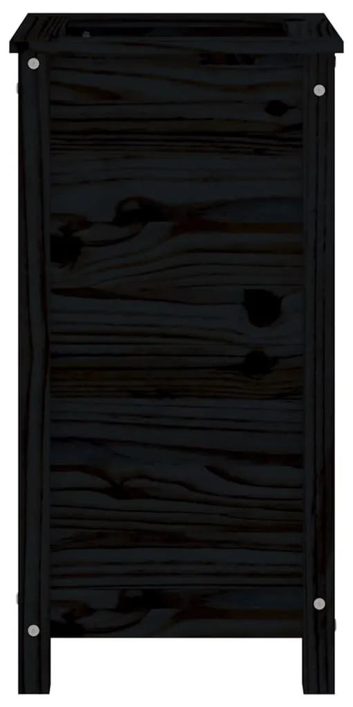 Zahradní truhlík černý 40 x 40 x 78 cm masivní borové dřevo,  825279