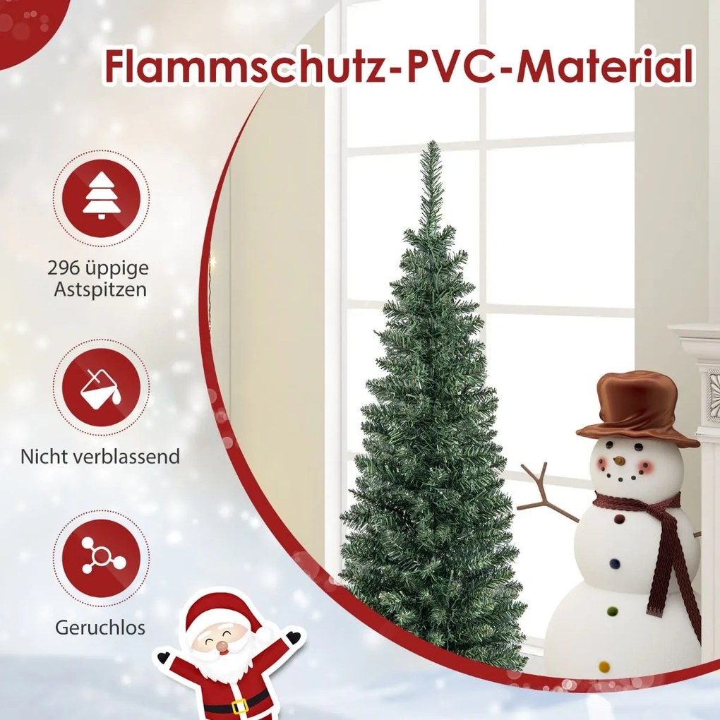 Costway 150 cm Velký umělý vánoční stromek Osvětlený vánoční stromek