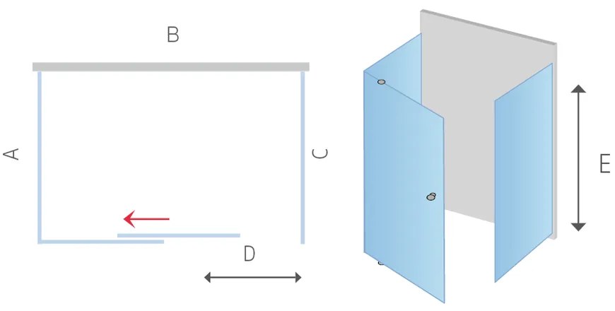 Mereo Lima sprchový kout obdélník pivot. dveře 2xboční stěna 80x100x80x190cm sklo Point 6mm ALU chrom CK87852K