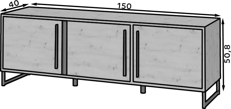 ADRK Furniture Nízká skříňka ARIA CHES-ARI-150-A_B