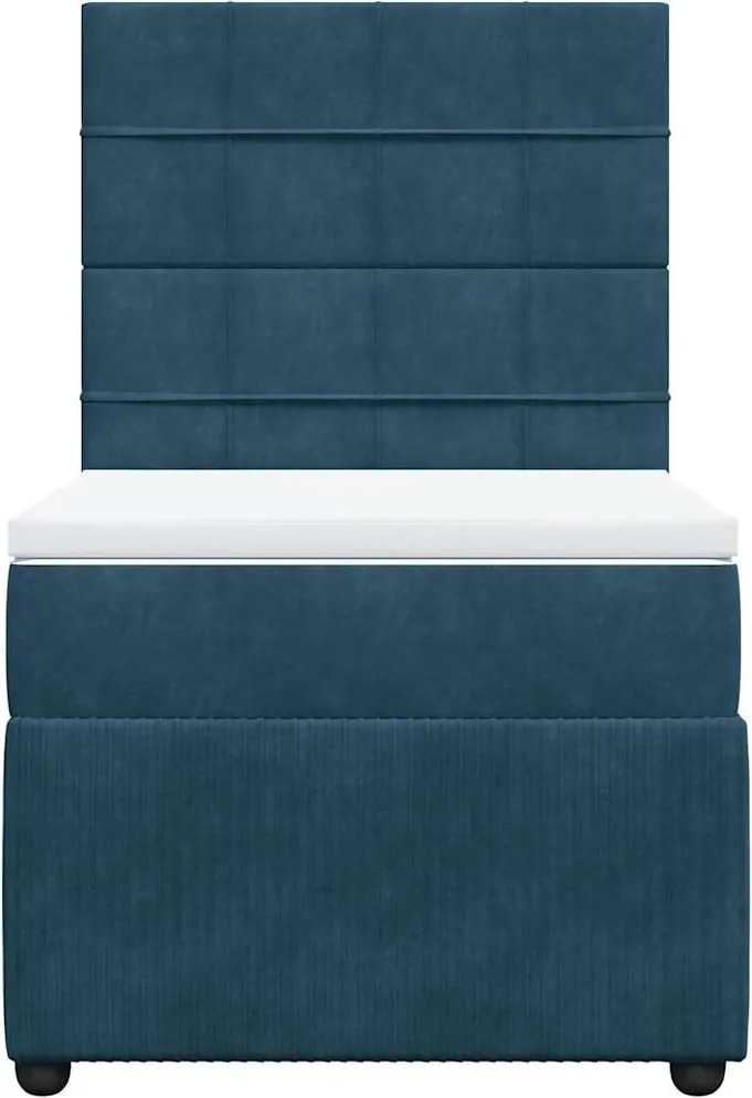 Box spring postel s matrací modrá 90 x 190 cm samet 3294518