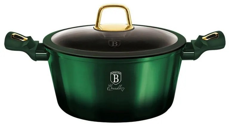 BERLINGERHAUS Kastrol s poklicí a titanovým povrchem 28 cm Emerald Collection BH-6059