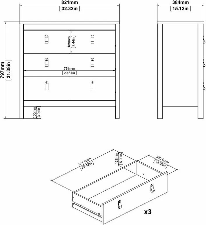 Komoda TWO REE 82 cm bílá