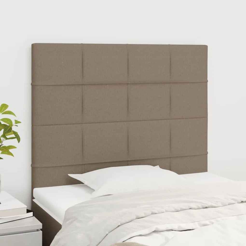 Čelo postele béžové 100x5x118/128 cm látkové 3116326