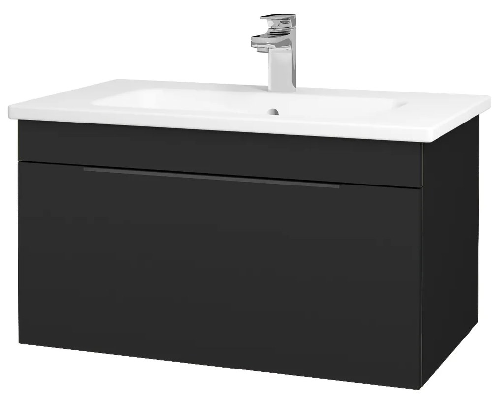 Dřevojas Koupelnová skříň ASTON SZZ 80 Varianta: N01 Bílá lesk / Úchytka T04 / D01 Beton