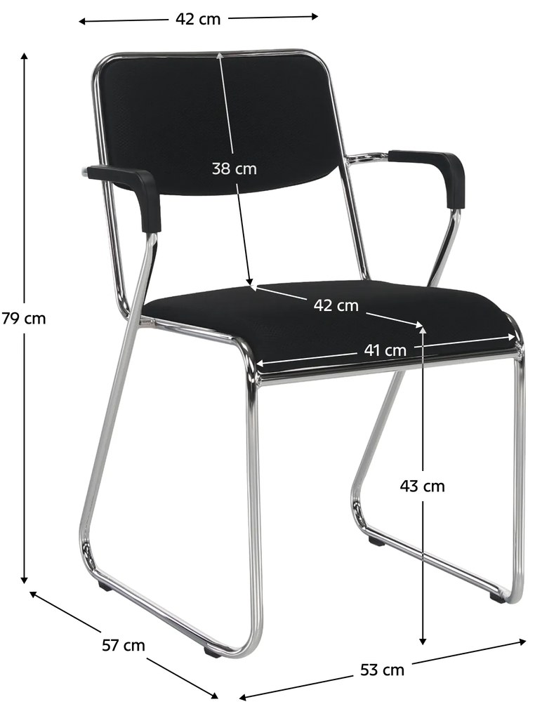 Kondela Zasedací židle, černá síťovina, DERYA NEW