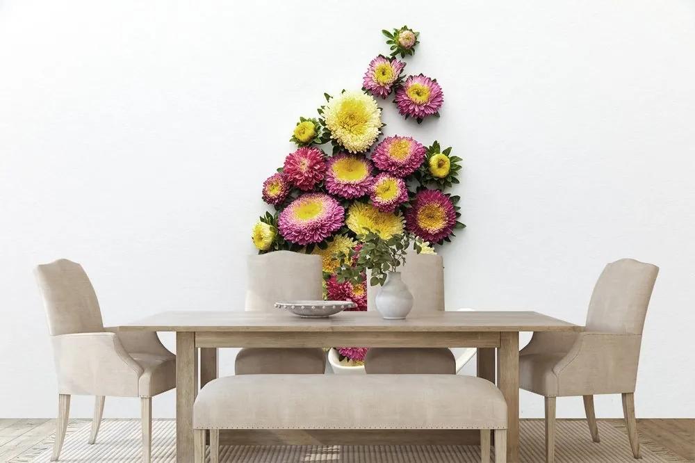 Tapeta šálek plný květin - 450x300 cm
