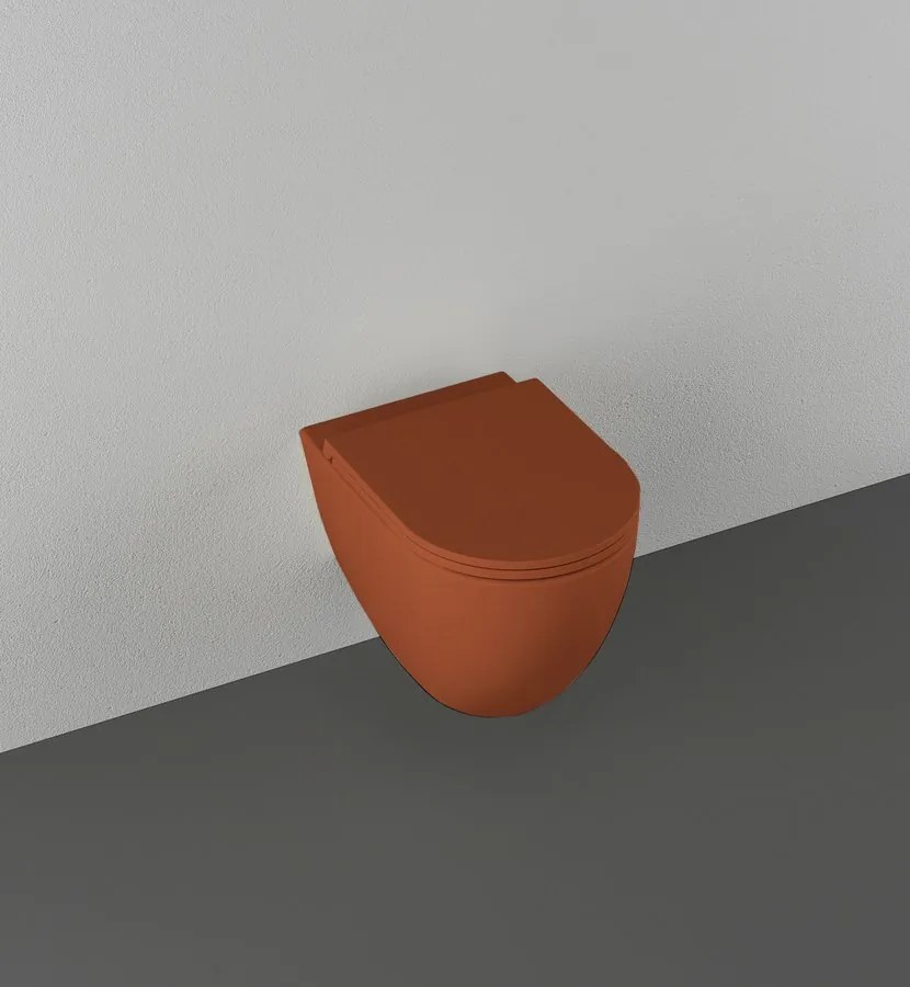 Isvea Isvea, INFINITY závěsná WC mísa, Rimless, 36,5x53cm, terracotta, 10NF02005-2U