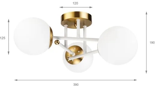 Brilagi - Přisazený lustr MALIVA 3xE14/15W/230V zlatá/bílá