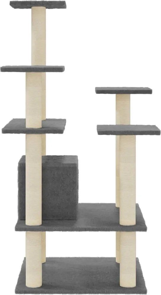 Škrabadlo pro kočky se sisalovými sloupky tmavě šedé 110 cm 171481