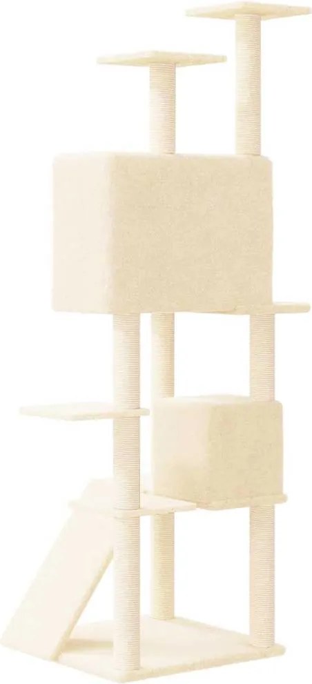 Škrabadlo pro kočky se sisalovými sloupky krémové 153 cm 171693