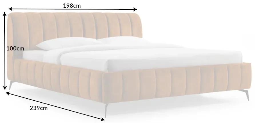 Designová postel Rotterdam 180 x 200 cm hořčičný samet