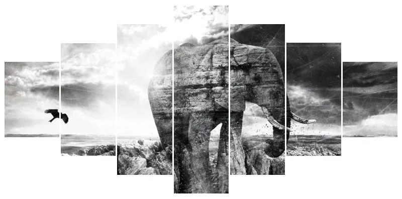Moderní obraz slona  (210x100 cm), 40 dalších rozměrů