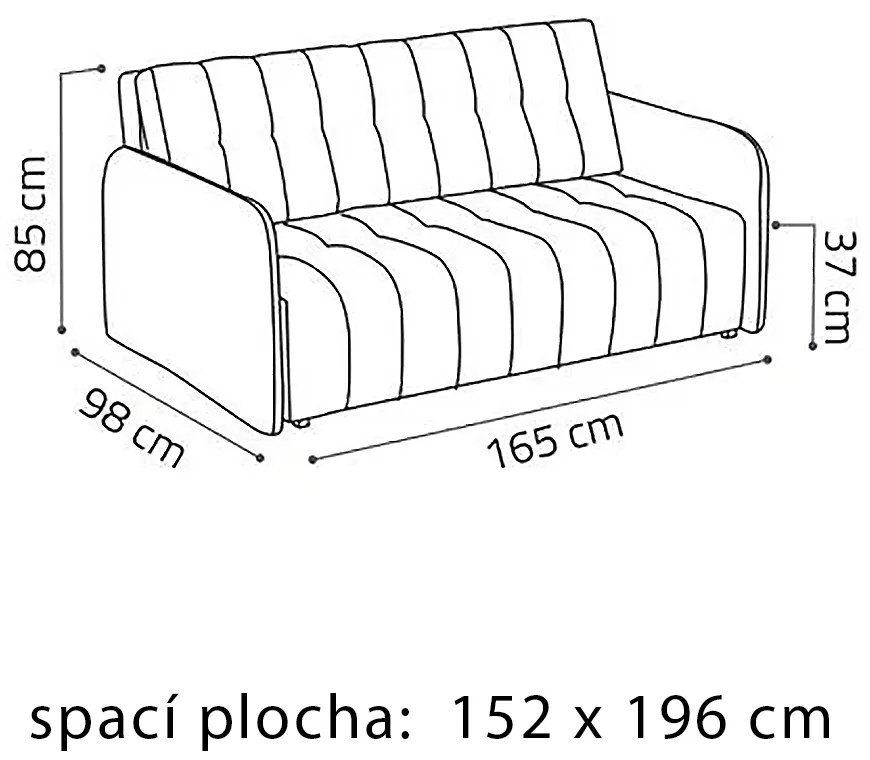 Pohovka VIVA IV GRAND | 165 cm | rozkládací + úložný prostor | VÝBĚR TKANIN
