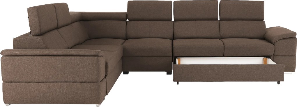 Sedací souprava, látka šedohnědá Taupe, SEGORIA LUX
