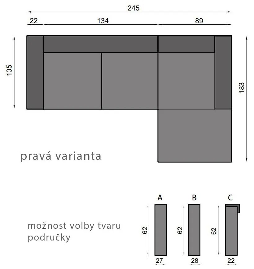 Sedací souprava TROPIC 1 | PRAVÁ | VÝBĚR Z PRAVÉ HOVĚZÍ KŮŽE