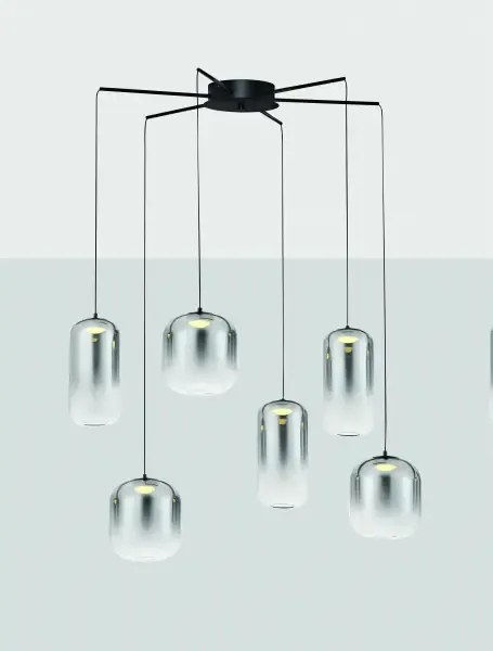 LED černo-šedý designový lustr Aelia 145