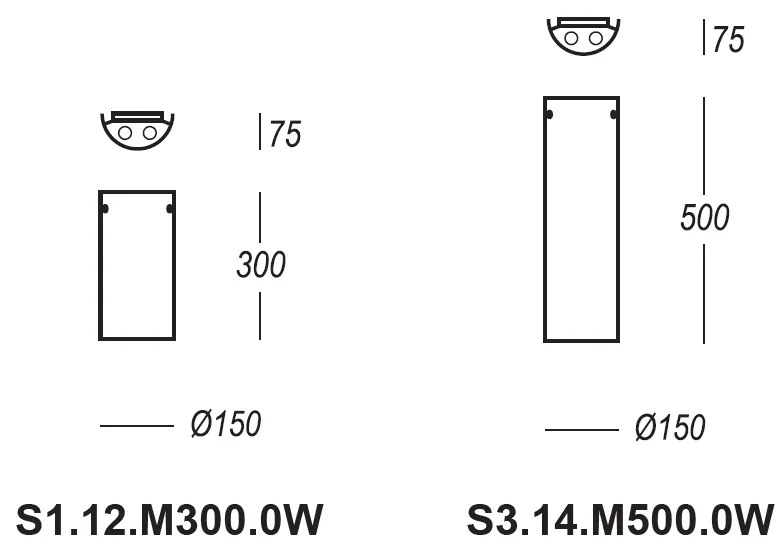 Lucis S1.12W Maia, nástěnné svítidlo z bílého, trojvrstvého skla, 2×60W E14, výška 30cm