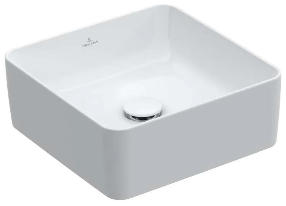 Villeroy & Boch Collaro - Umyvadlo na desku, 38x38 cm, CeramicPlus, Stone White 4A2138RW